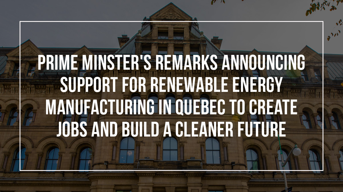 Prime Minister’s remarks announcing support for renewable energy ...