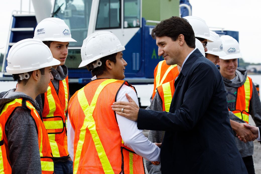 Prime Minister Trudeau, Minister Champagne and Michigan Governor Snyder ...